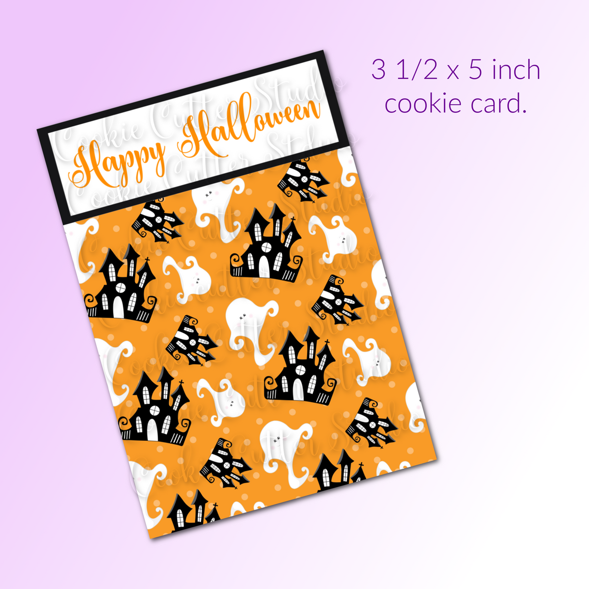 Halloween Cookie Card - Haunted House & Ghost – Cookie Cutter Studio