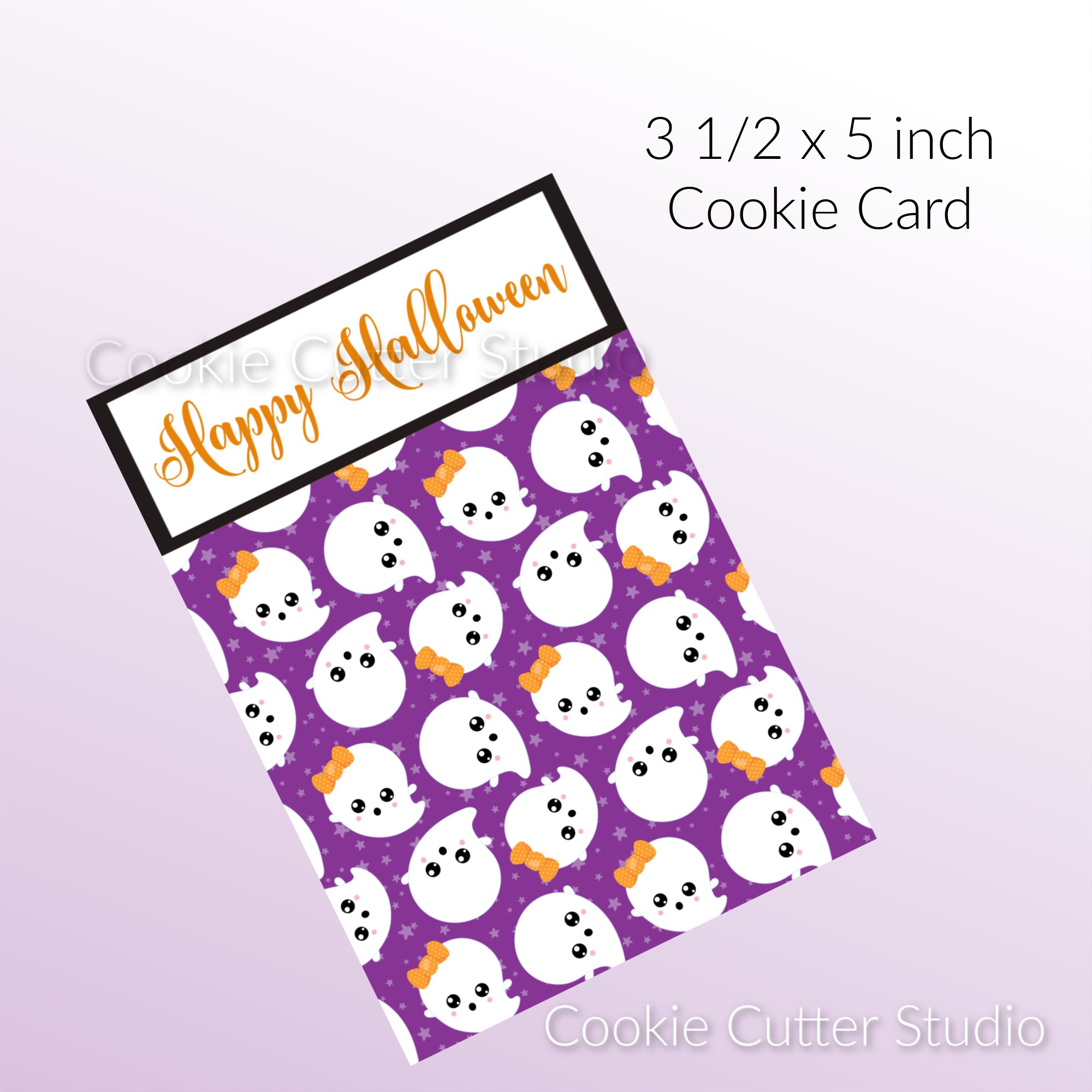 Halloween Cookie Card - Cute Ghost – Cookie Cutter Studio