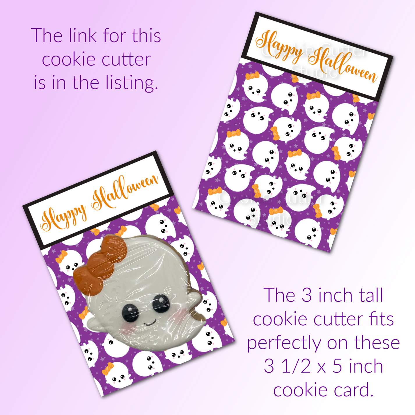 Halloween Cookie Card - Cute Ghost – Cookie Cutter Studio